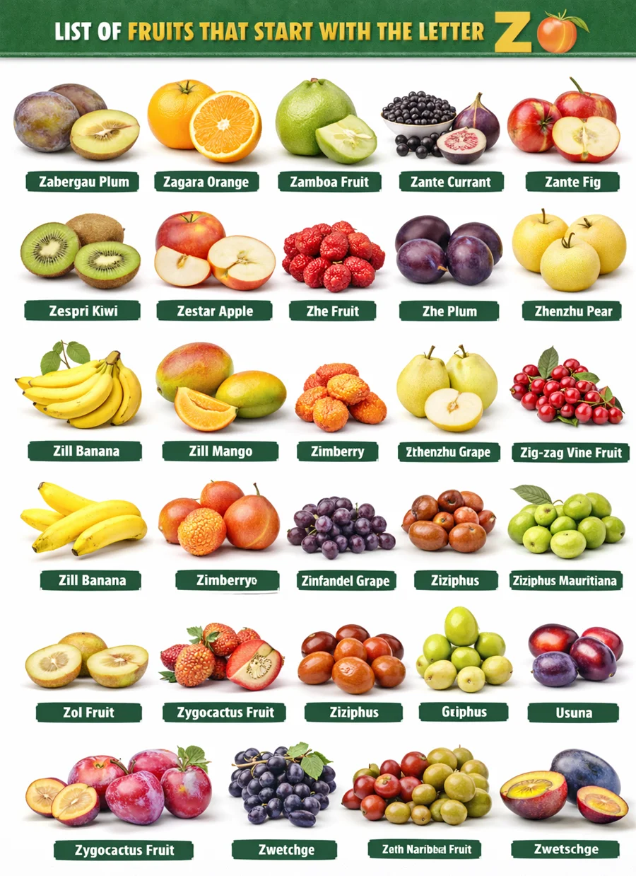 List of Fruits From A to Z in English with Pictures