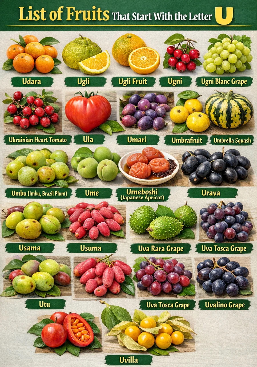 List of Fruits From A to Z in English with Pictures